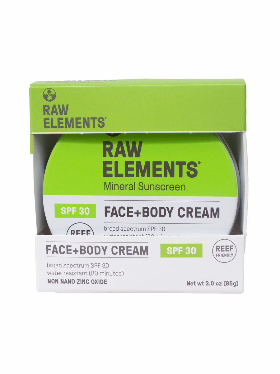 Raw Elements Face and Body All-Natural Mineral Sunscreen SPF 30 ...